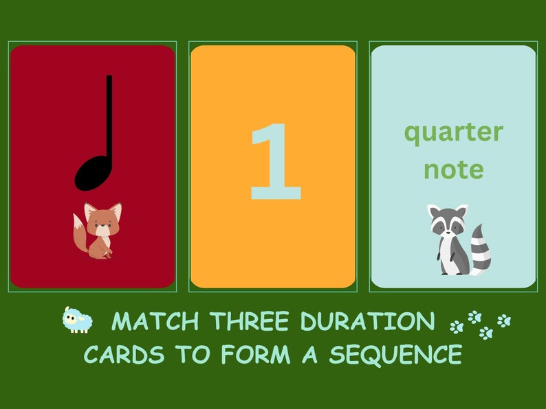 Note Durations Trio: Memory Game for Musical Rhythms Music Theory ...