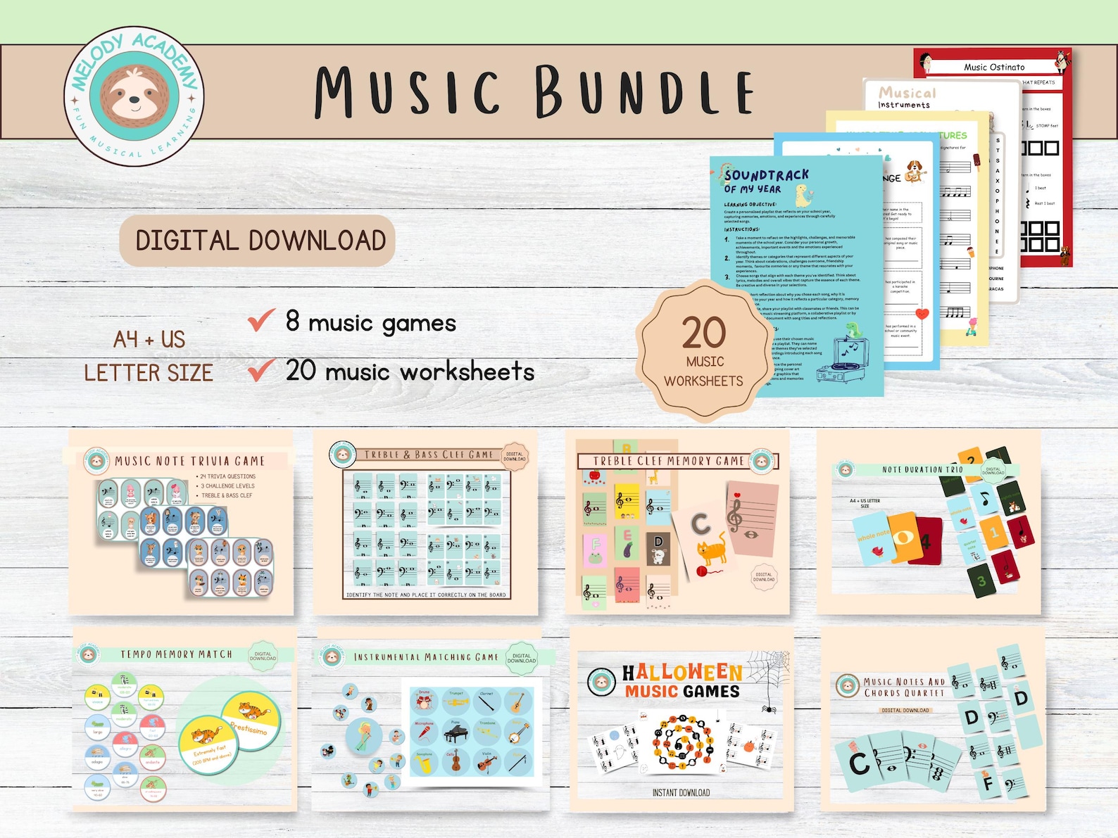 8 Best Music Games Bundle Music Education Theory Piano Teacher ...