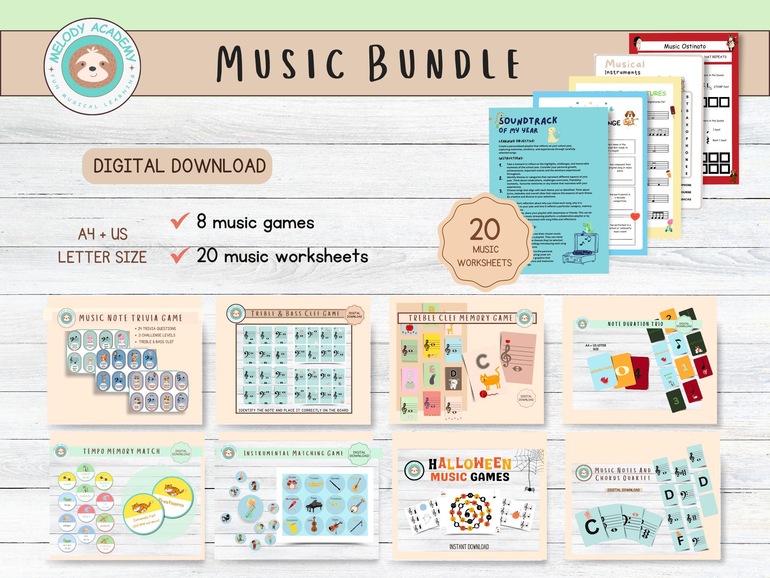8 Best Music Games Bundle Music Education Theory Piano Teacher ...