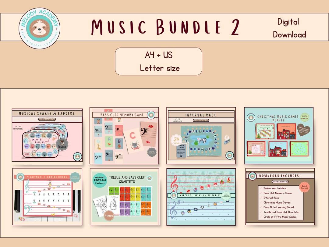 Best Music Games Bundle #2 Music Education Theory Piano Teacher ...