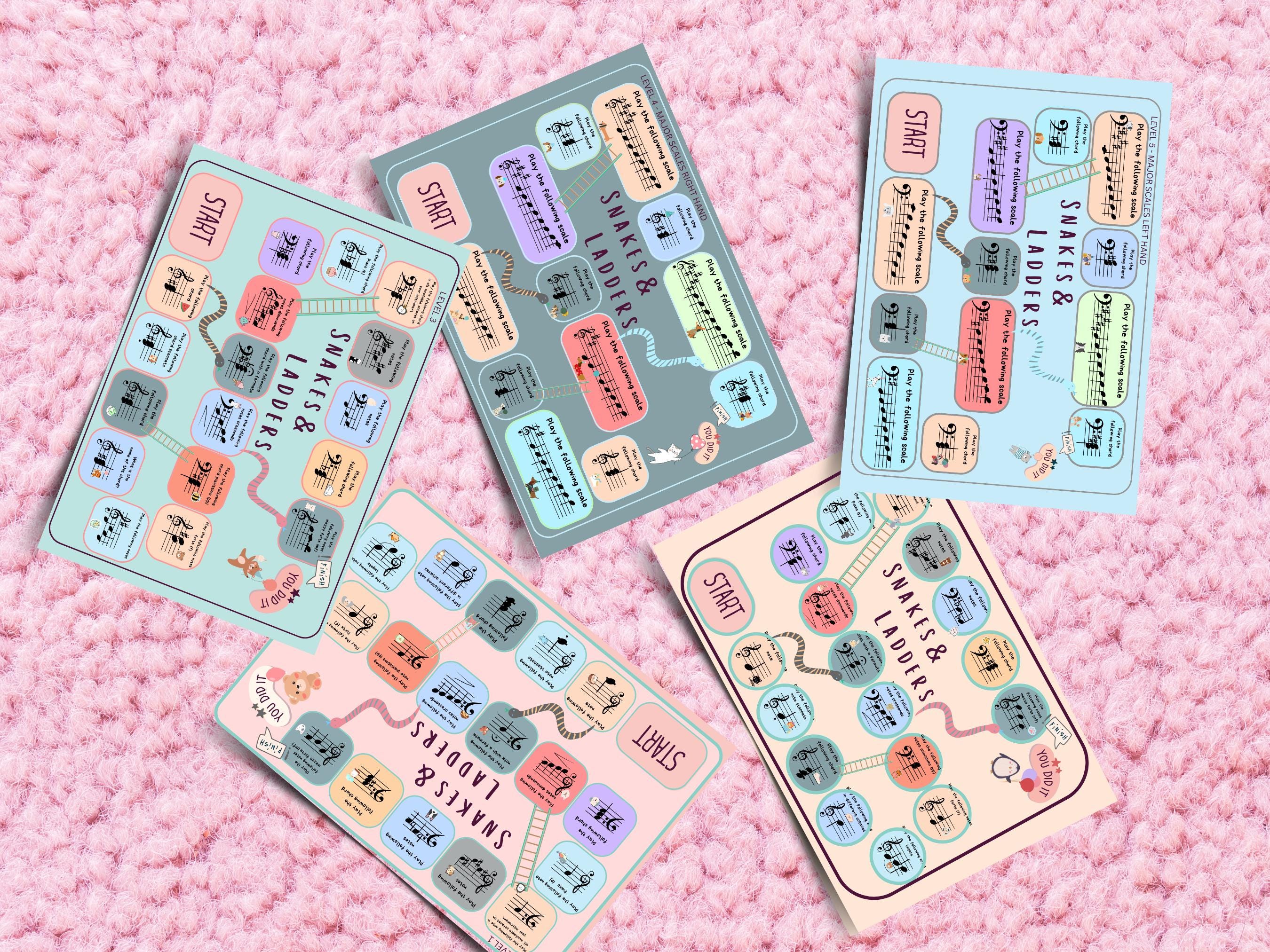 Music Theory Snakes and Ladders Game Digital Printables Notes Scales ...