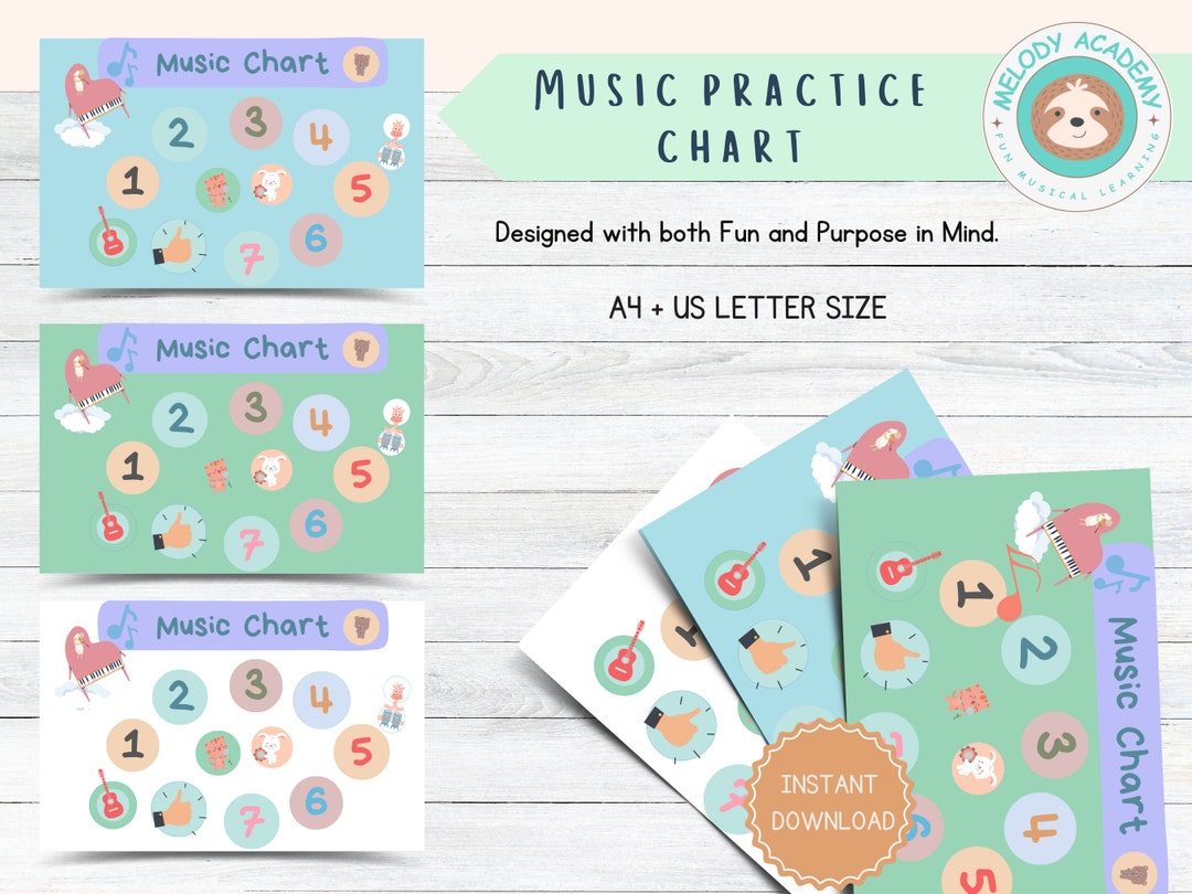 Music Practice Chart Piano Guitar Routine Chart Music Education Music ...