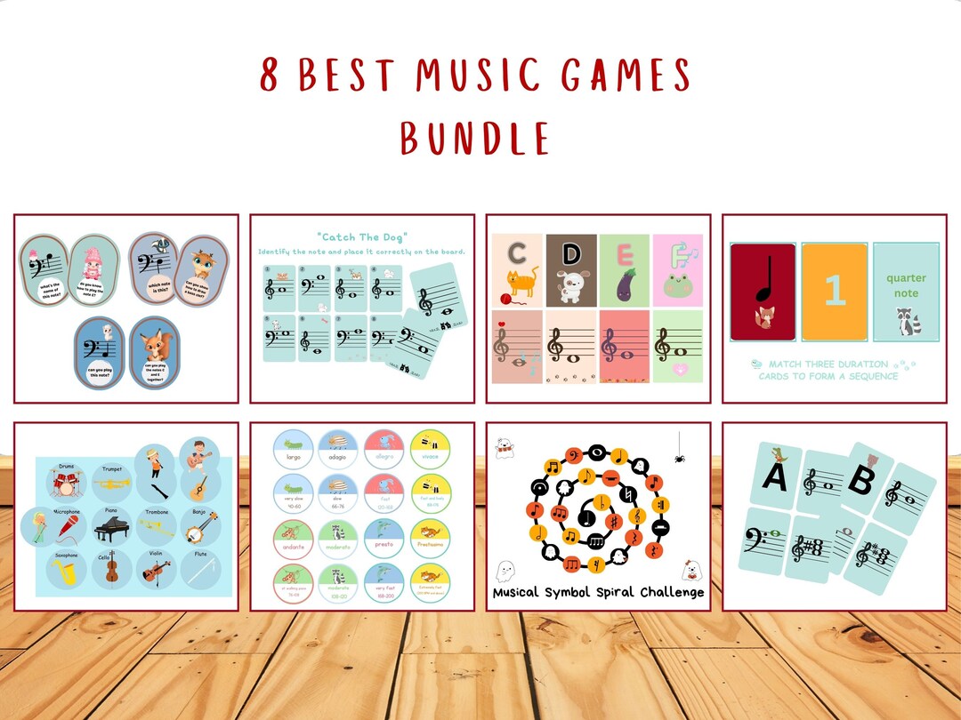 8 Best Music Games Bundle Music Education Music Theory Piano Teacher ...