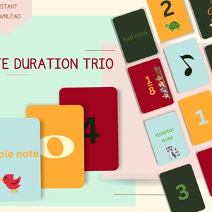 Note Durations Trio: Memory Game for Musical Rhythms Music Theory ...