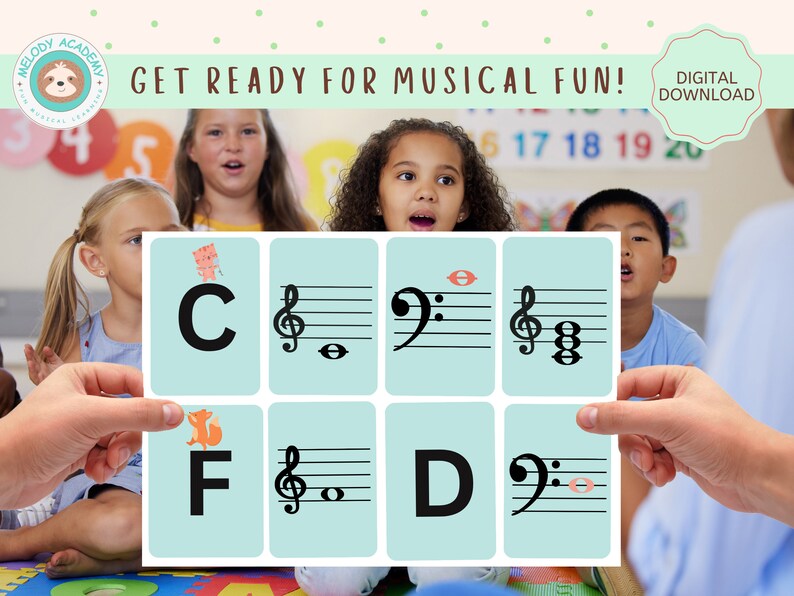 Master the Melody: Music Notes & Chords Quartet Treble and Bass Clef ...