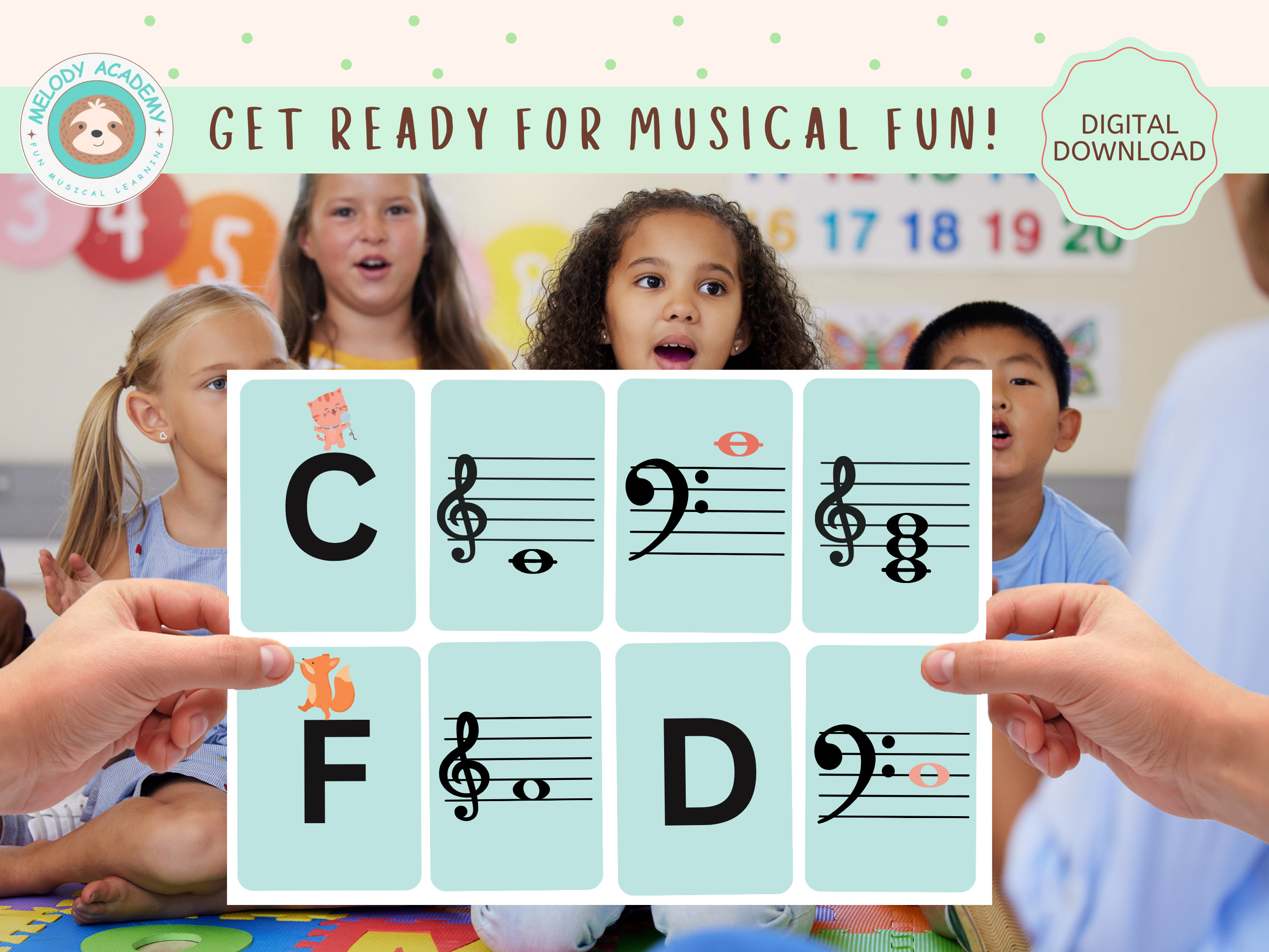Master the Melody: Music Notes & Chords Quartet Treble and Bass Clef ...