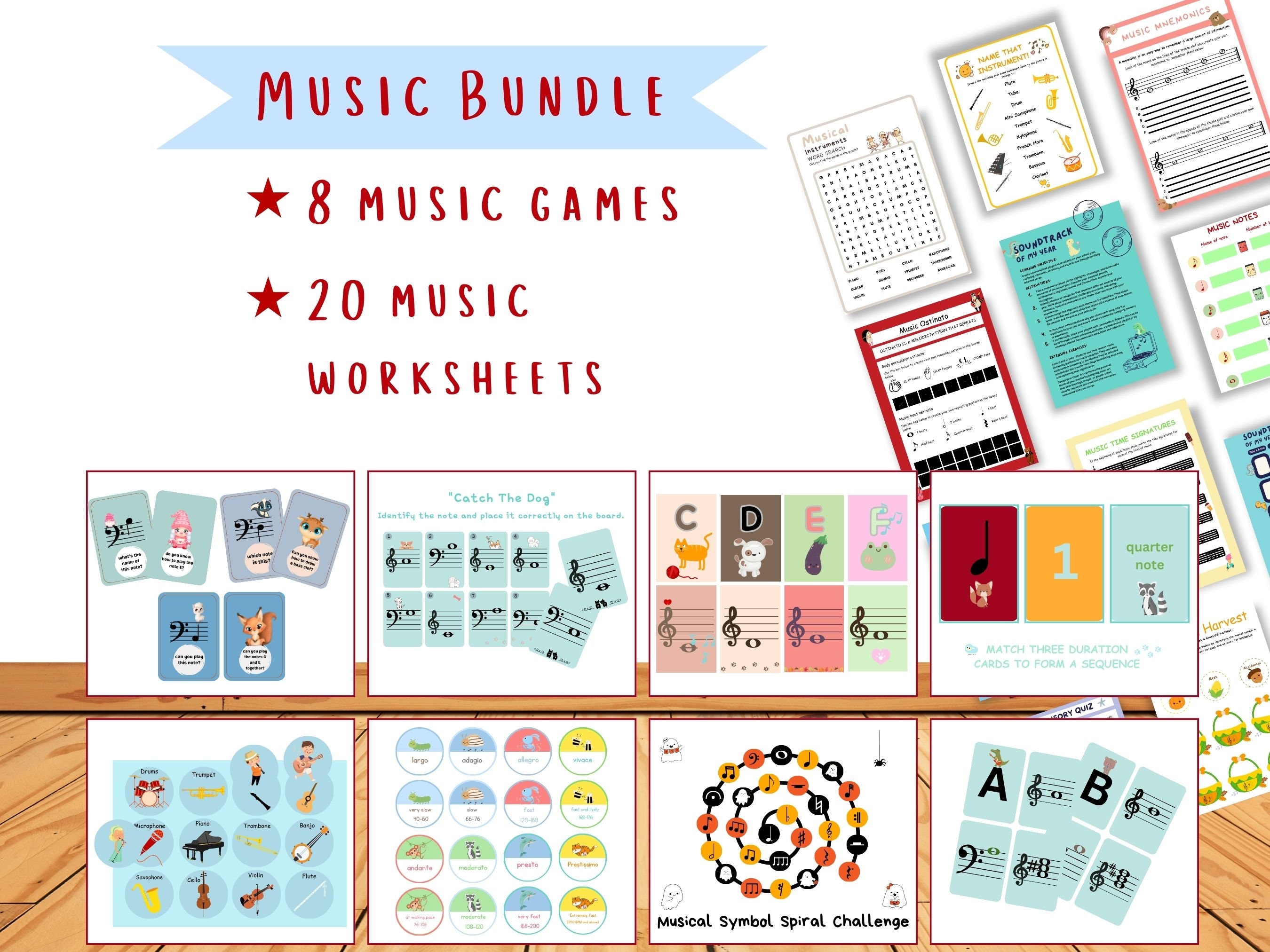 8 Best Music Games Bundle Music Education Theory Piano Teacher ...