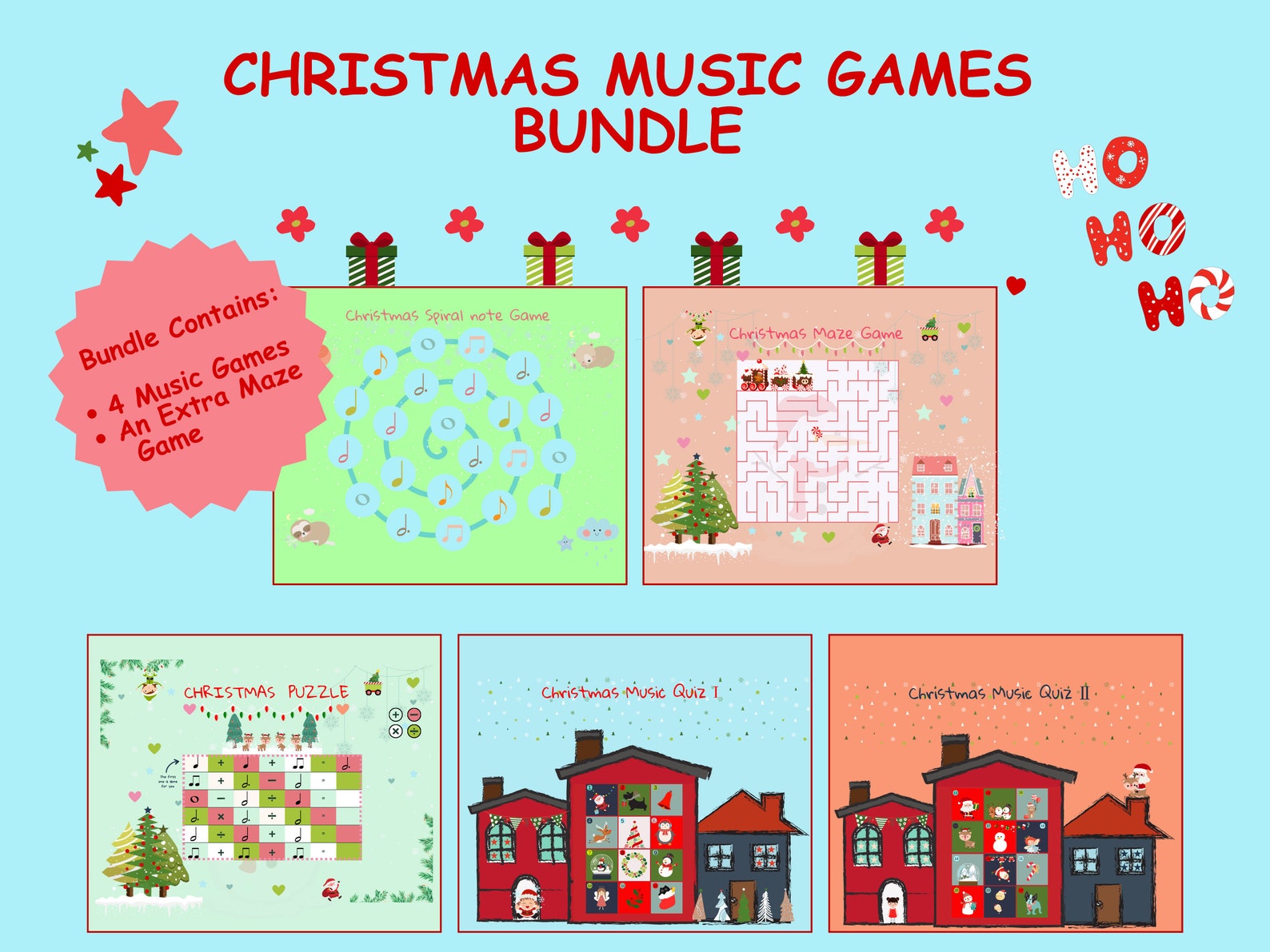 Christmas Music Games Bundle Music Education Piano Holliday - Etsy Israel