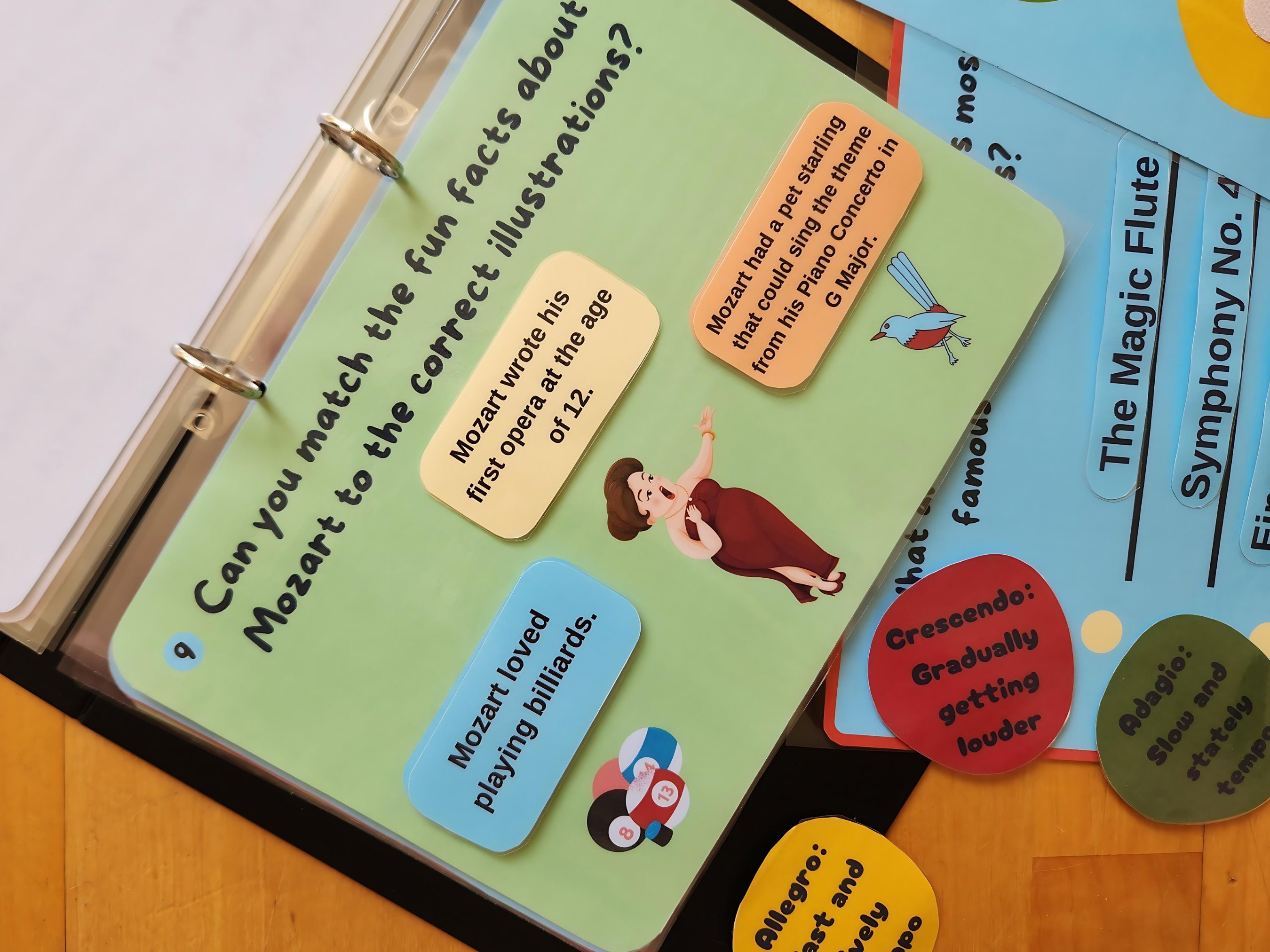 Music Busy Book Preschool Learning Binder Mozart Busy Book Homeschool ...