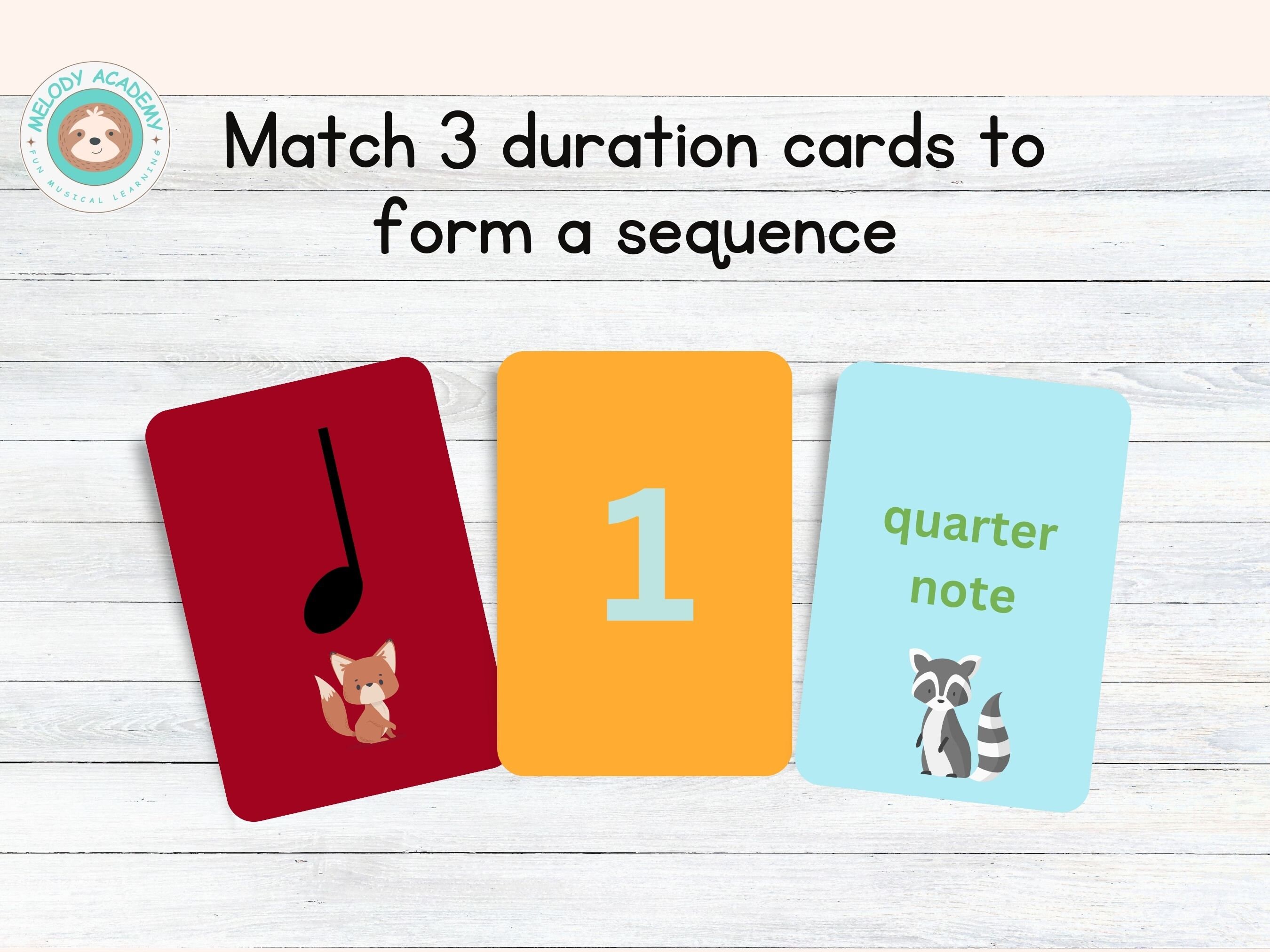 Note Durations Trio: Memory Game for Musical Rhythms Music Theory ...