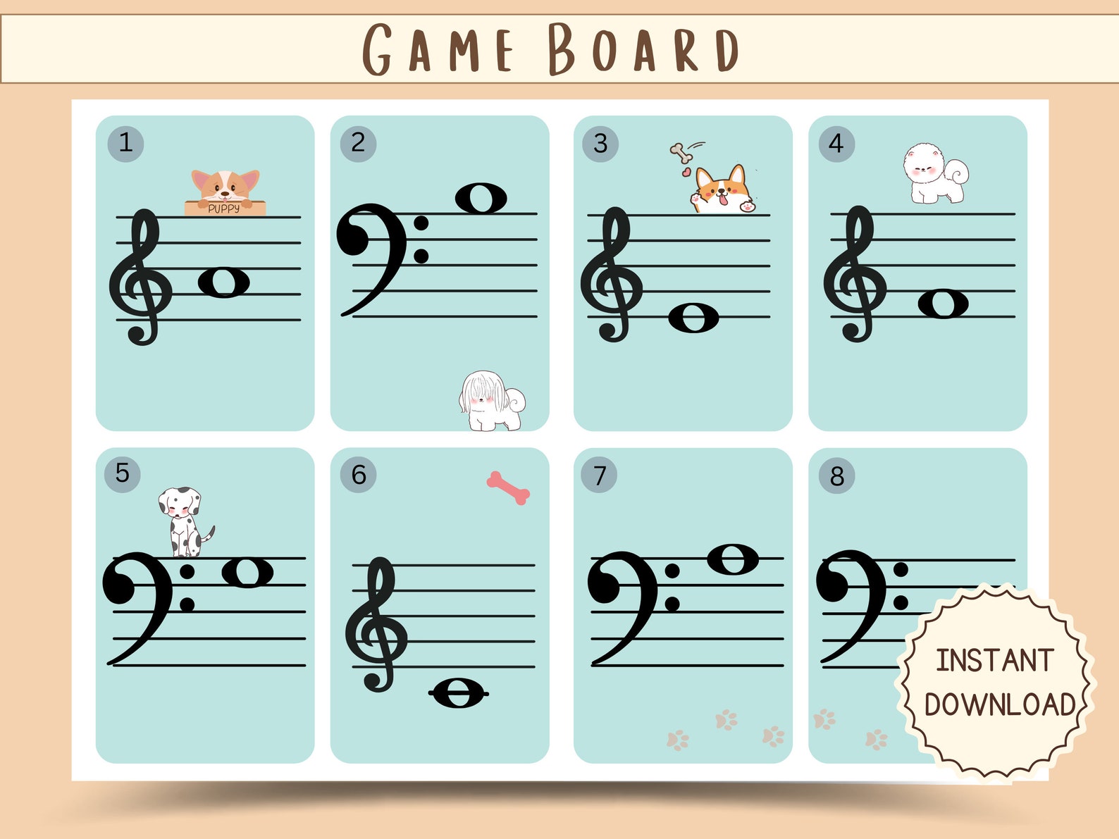 Learn the Music Notes - Note Placement Challenge for Treble & Bass Clef ...