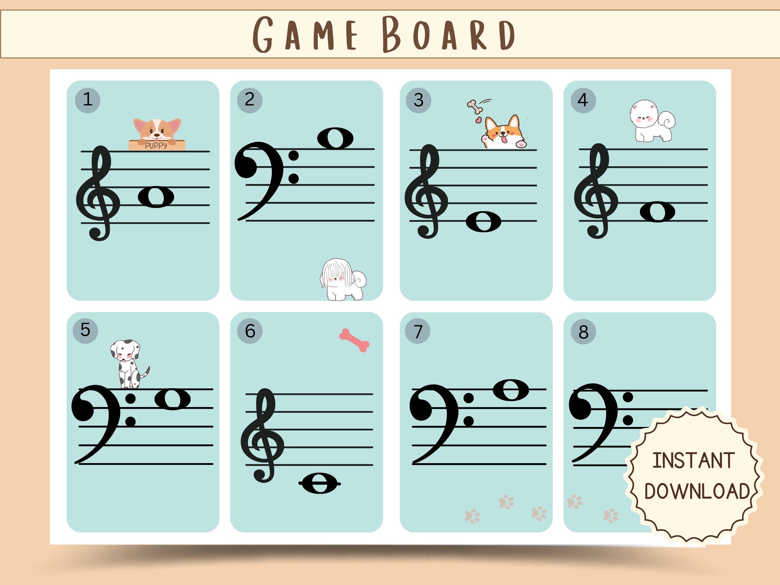 Learn the Music Notes - Note Placement Challenge for Treble & Bass Clef ...