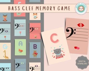 Bass Clef Memory Game Beginner Music Note Education Music Teacher ...