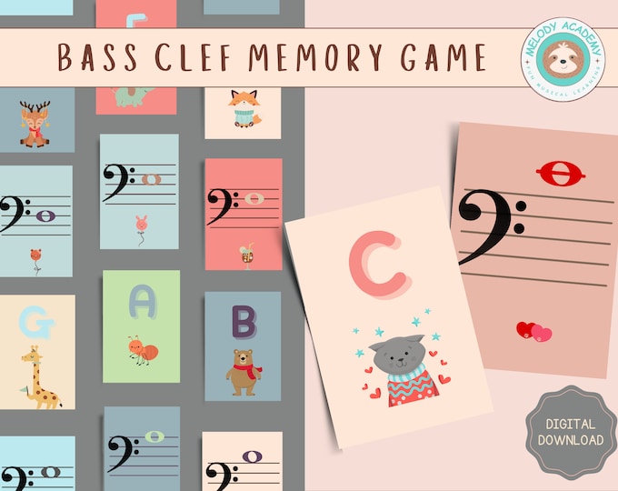 Treble Clef Memory Game Beginner Music Note Education Music Teacher ...