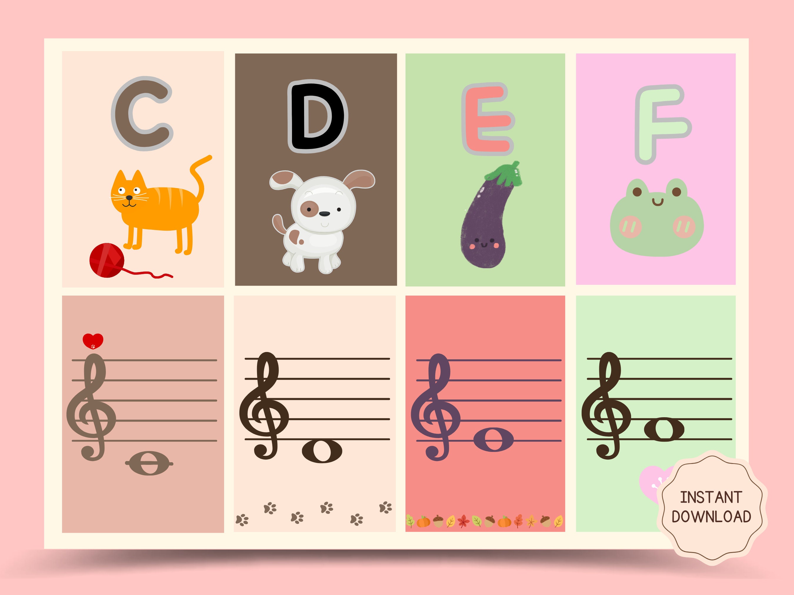Treble Clef Memory Game Beginner Music Note Education Music Teacher ...