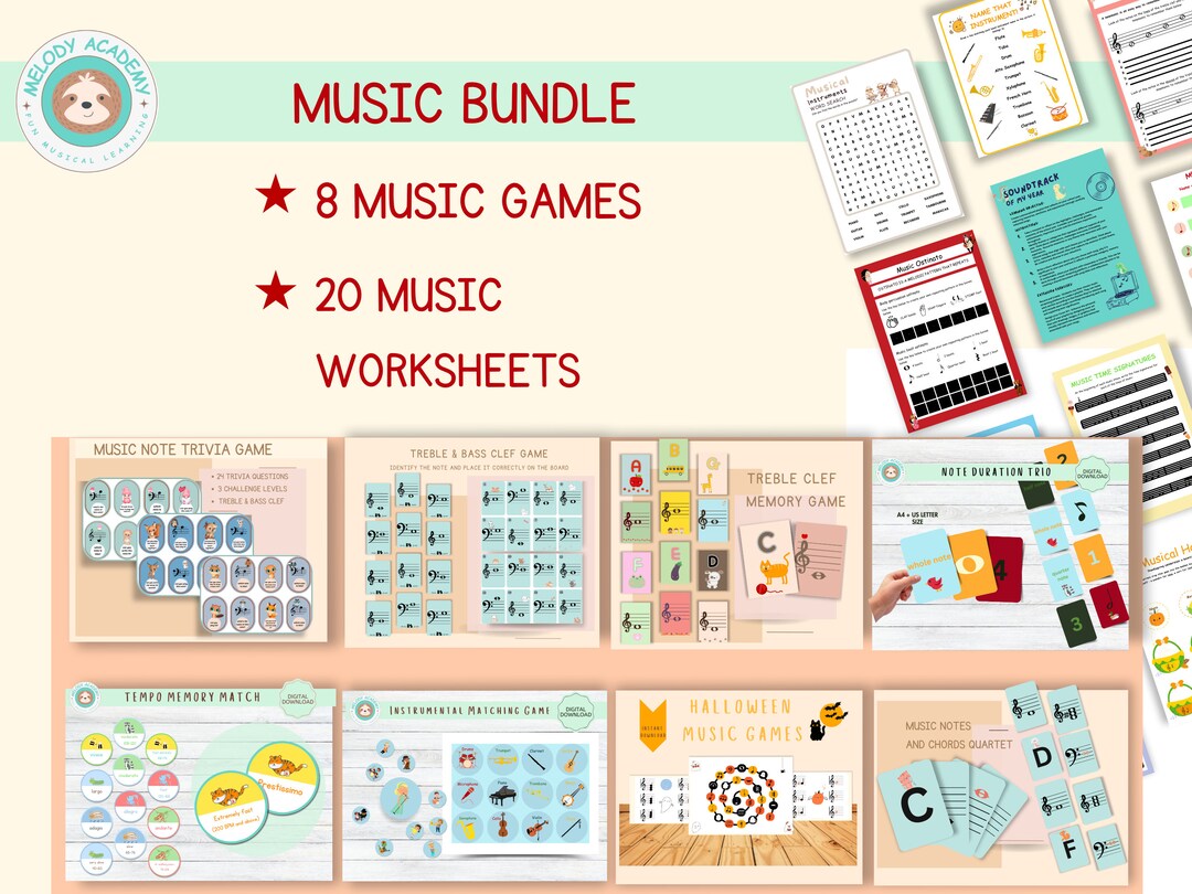 8 Best Music Games Bundle Music Education Theory Piano Teacher ...