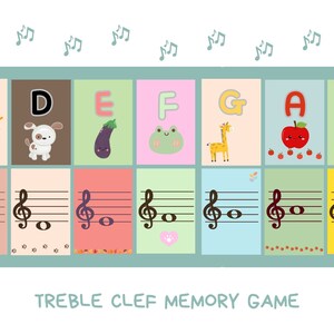 Treble Clef Memory Game Beginner Music Note Education Music - Etsy