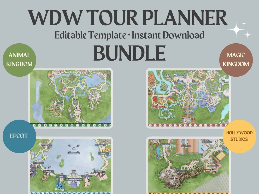 WDW Daily Tour Planner, WDW Itinerary Template, WDW Map Planner ...