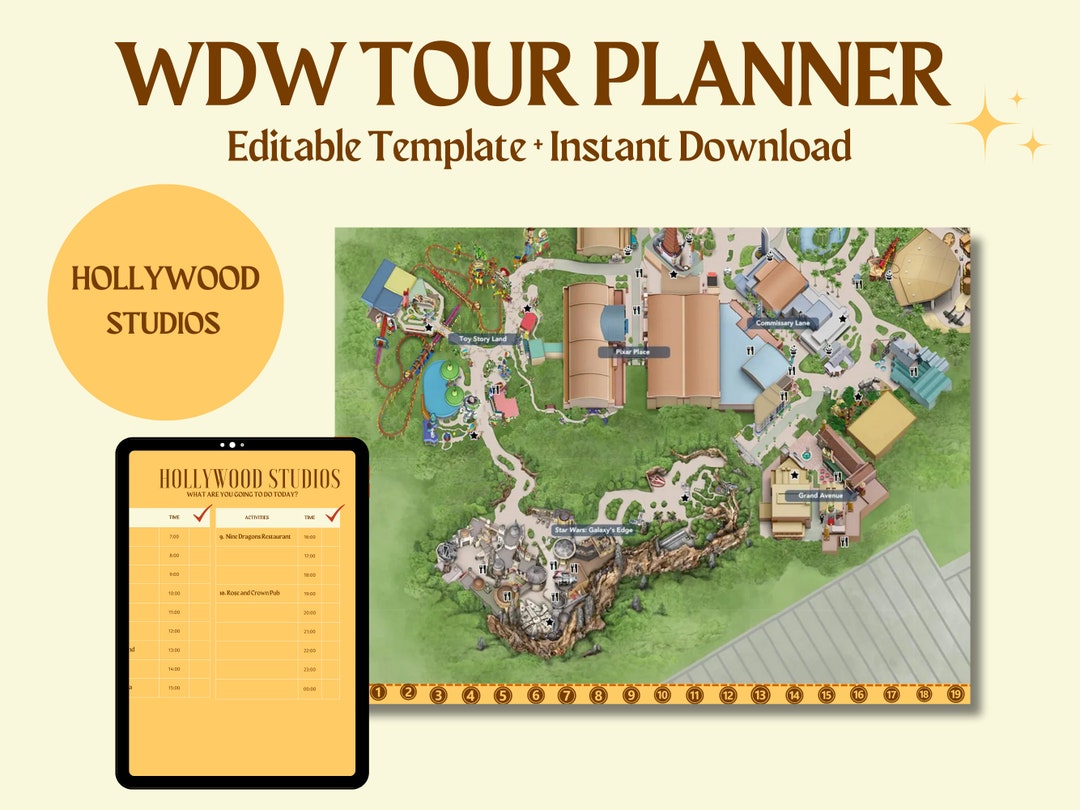 WDW Tour Planner, WDW Guide Planner, WDW Itinerary Template, Vacation ...