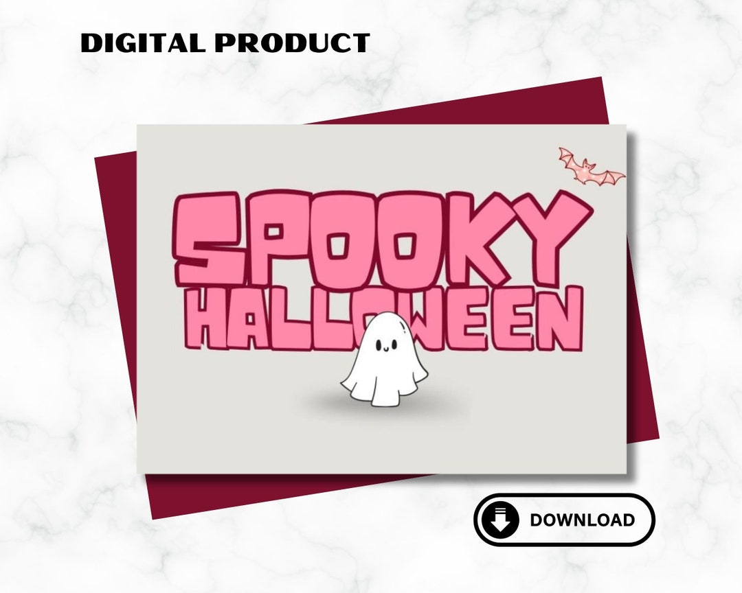 Spooky Halloween Card / Printable Ghost Halloween Card / Funny ...