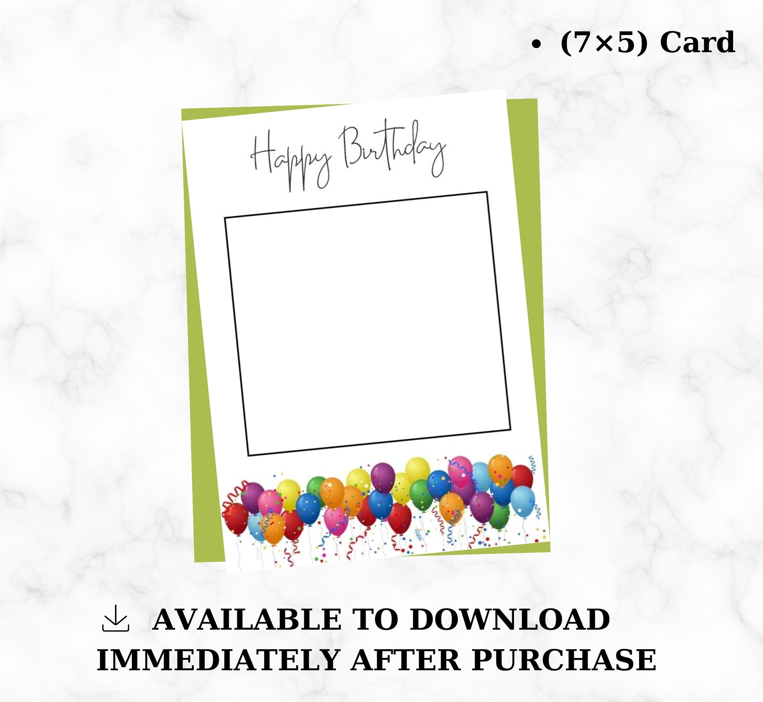 Printable Birthday Card Balloon Birthday Card Happy Birthday - Etsy