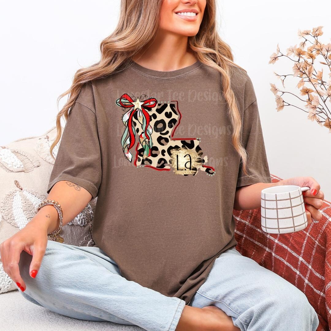 Lousiana Leopard Distressed T-shirt Design Lousiana Comfort Colors ...