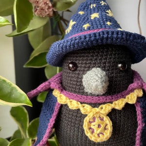 Wizard Crow, PDF Crochet Amigurumi Pattern, Blackbird, Raven, Stuffed ...