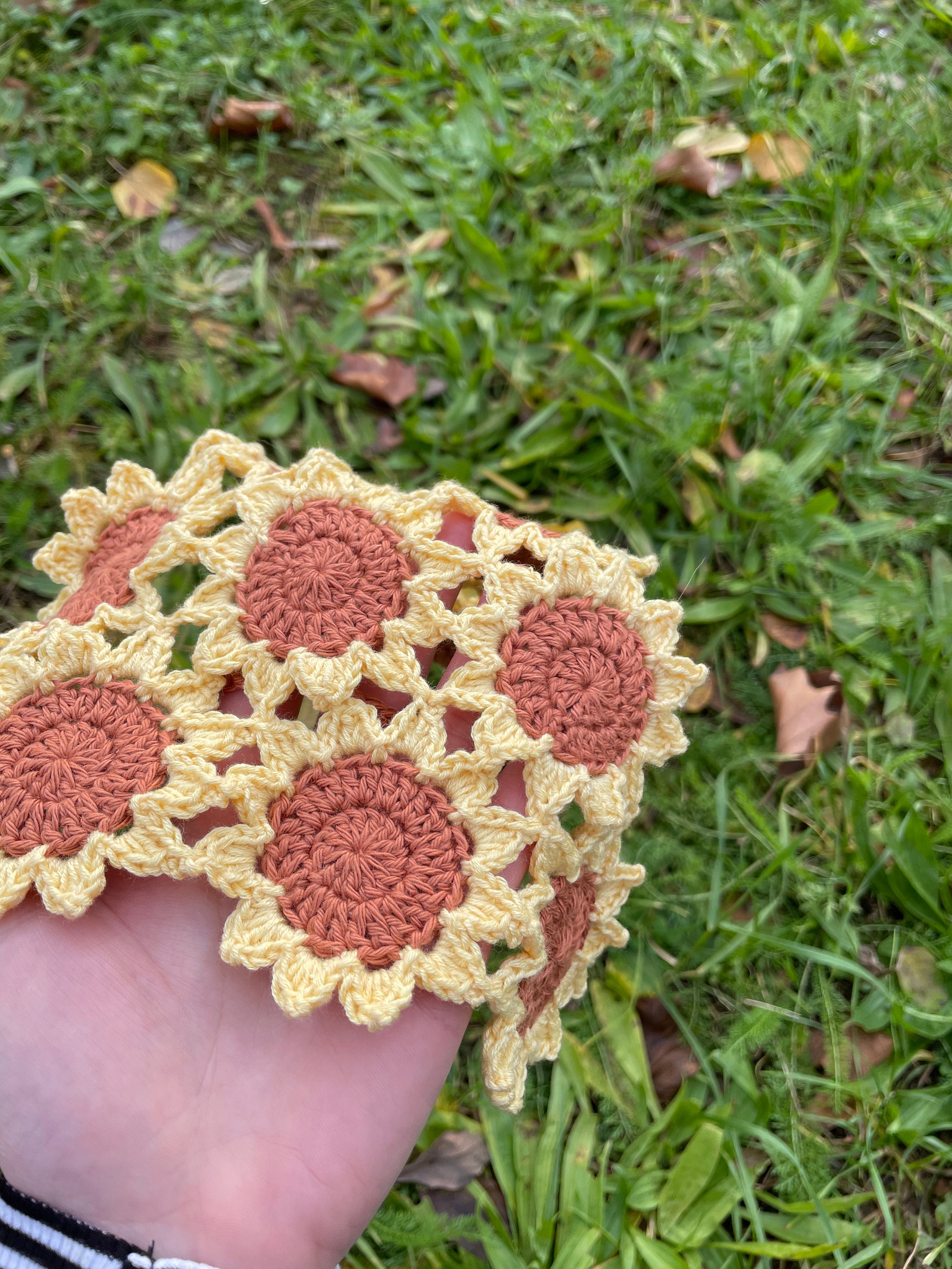 Sunflower Bandana PDF Crochet Pattern Cottagecore Fairycore - Etsy