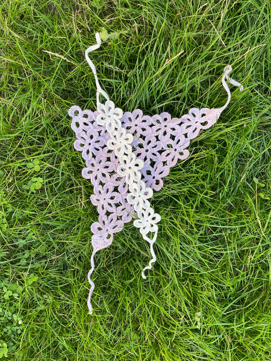 Flower Headband and Bandana | PDF Crochet 2in1 Pattern | Cottagecore Fairycore Daisy Kerchief ...