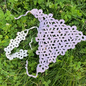 Flower Headband and Bandana | PDF Crochet 2in1 Pattern | Cottagecore Fairycore Daisy Kerchief ...