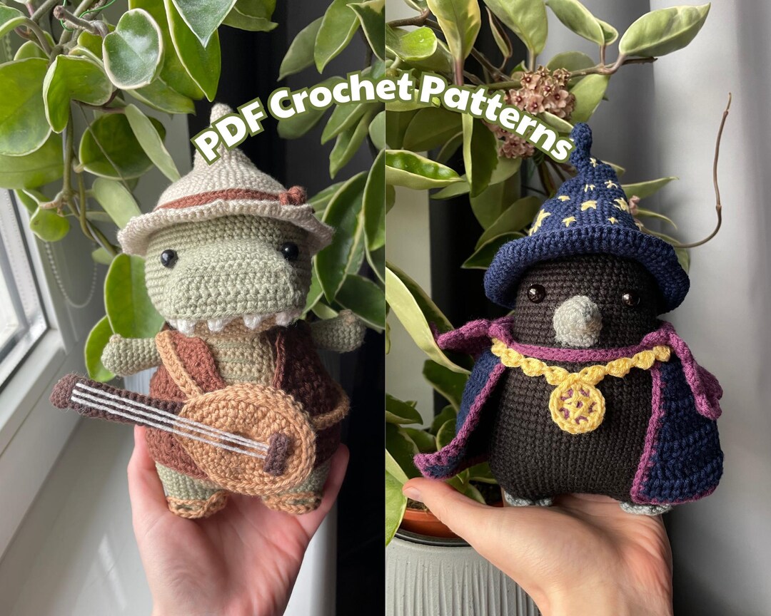 Bayou Bard Alligator, Wizard Crow | PDF Crochet Amigurumi Pattern ...