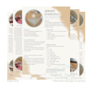 Ghost Bandana | 3in1 PDF Filet Crochet Pattern and Chart | Halloween ...