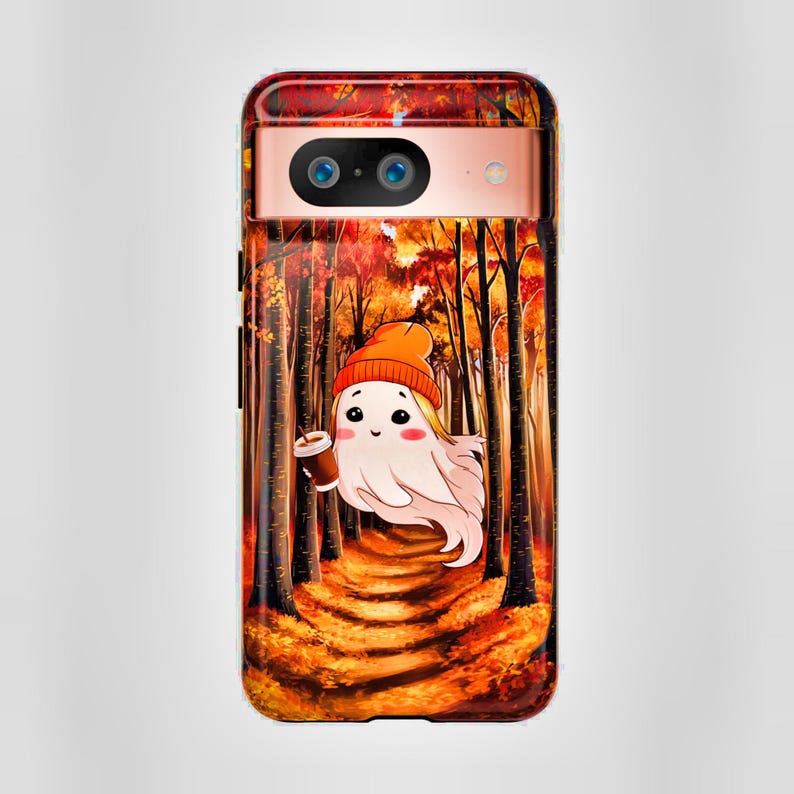 Pixel Ghost Case, Coffee Lover Ghost Case, Cute Spooky Kawaii, Cute ...