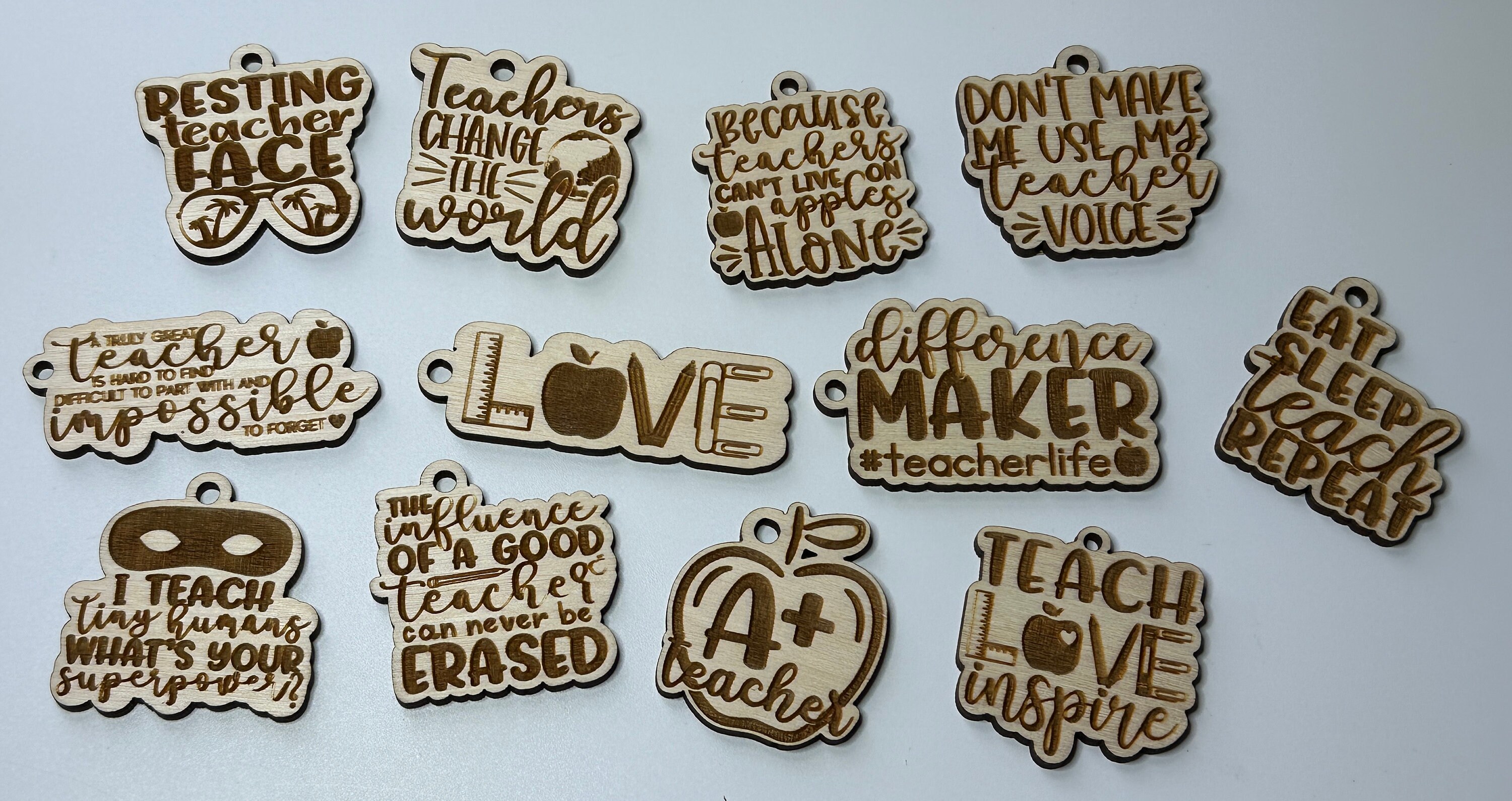 Keychain DIGITAL SVG FILE Laser Cut File Glowforge Teacher Keychain ...