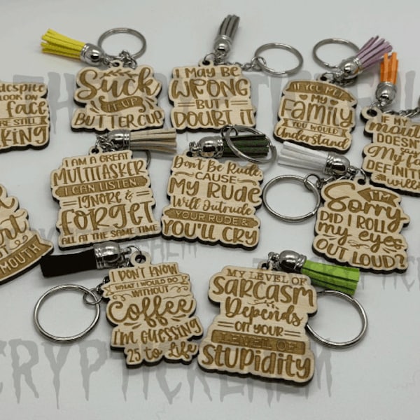 Sarcastic Keychain Svg - Etsy