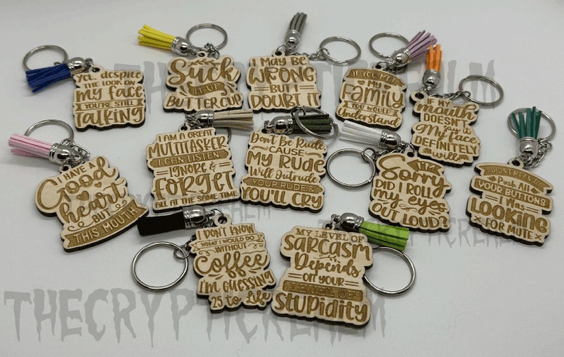 Sarcastic Keychain SVG Laser Cut File (digital Download) - Etsy