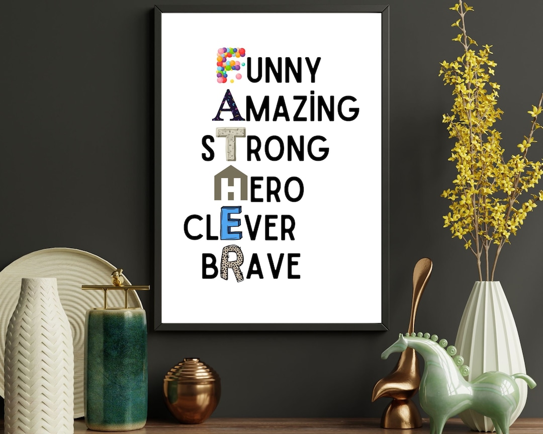 Father Acronym Printable Wall Artfather Acronym Printabledad - Etsy