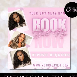 Editable Book Now Flyer Flyer Template Canva Template Hair - Etsy