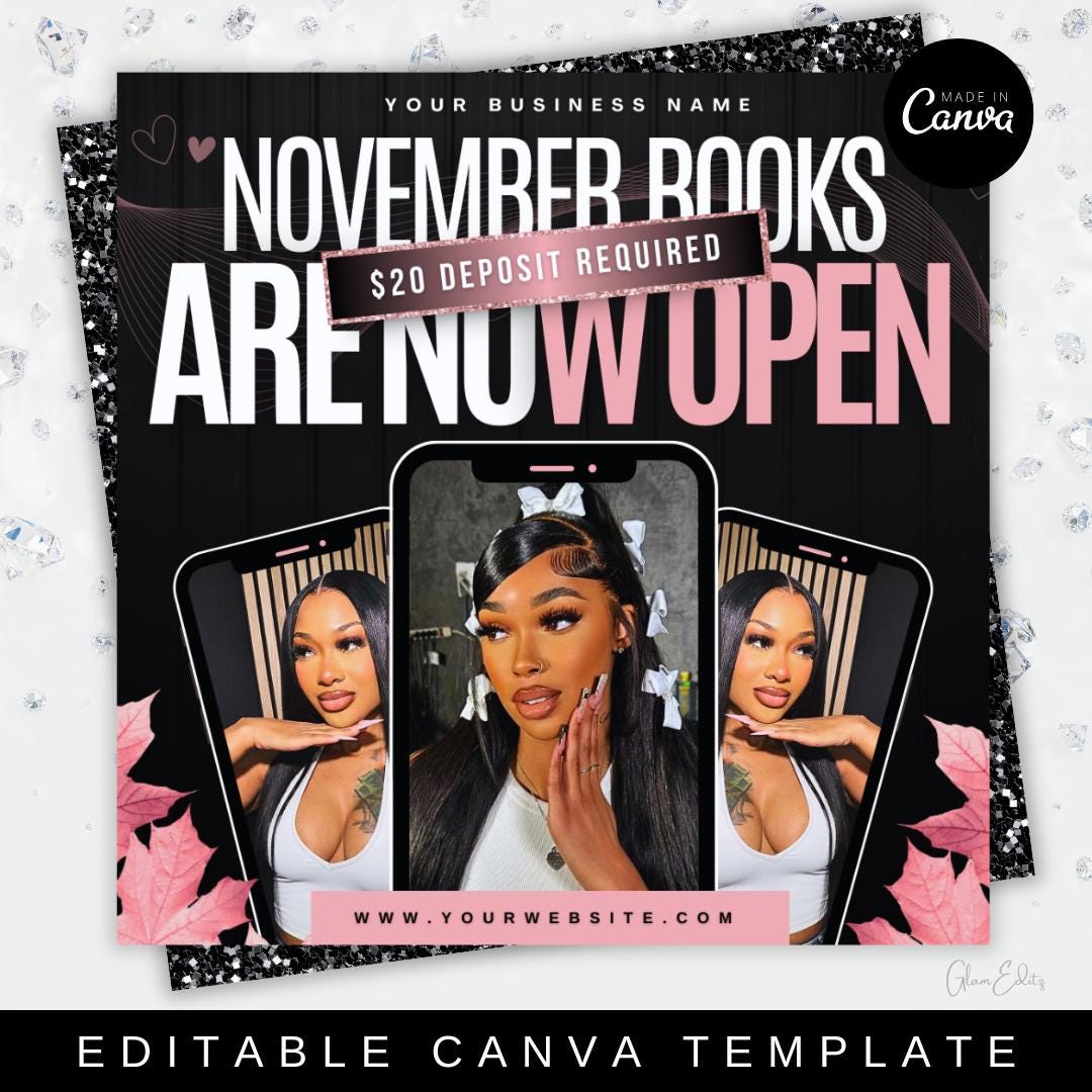 November Booking Flyer, Fall Booking Flyer, Book Now Appointments ...
