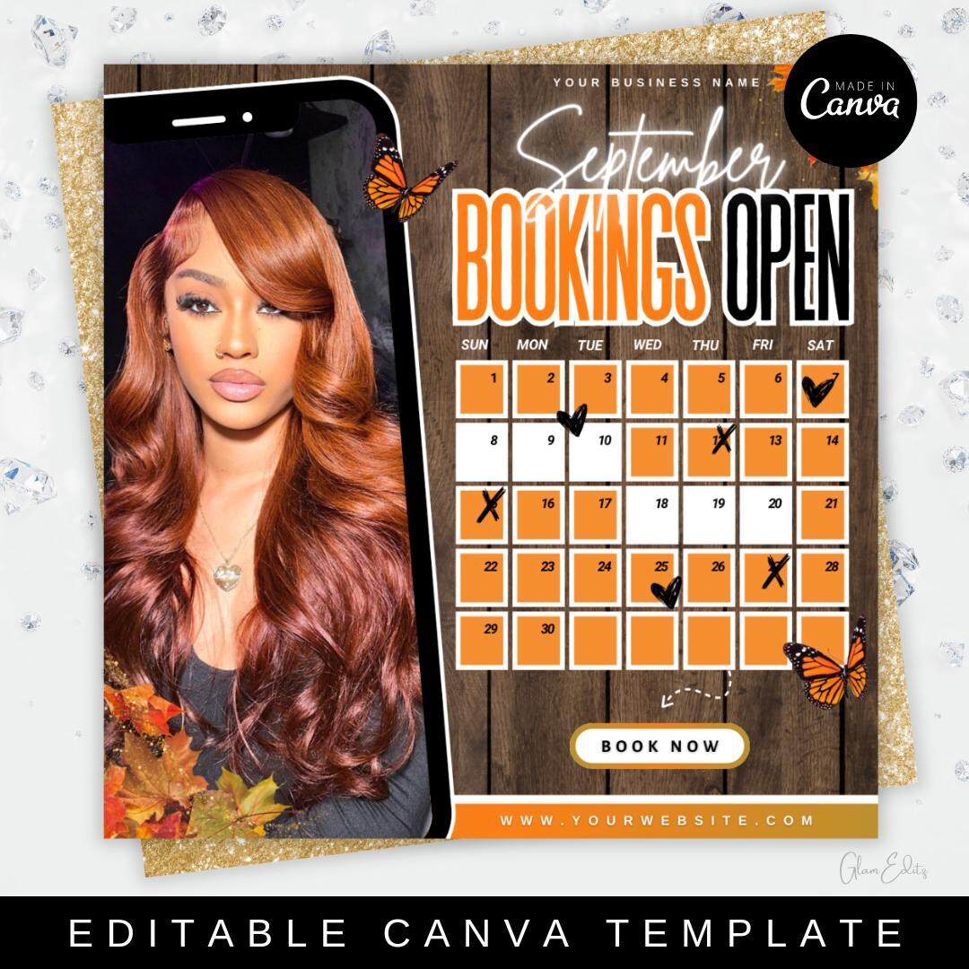 September Booking Flyer, Fall Booking Flyer, September Flyer, Canva ...