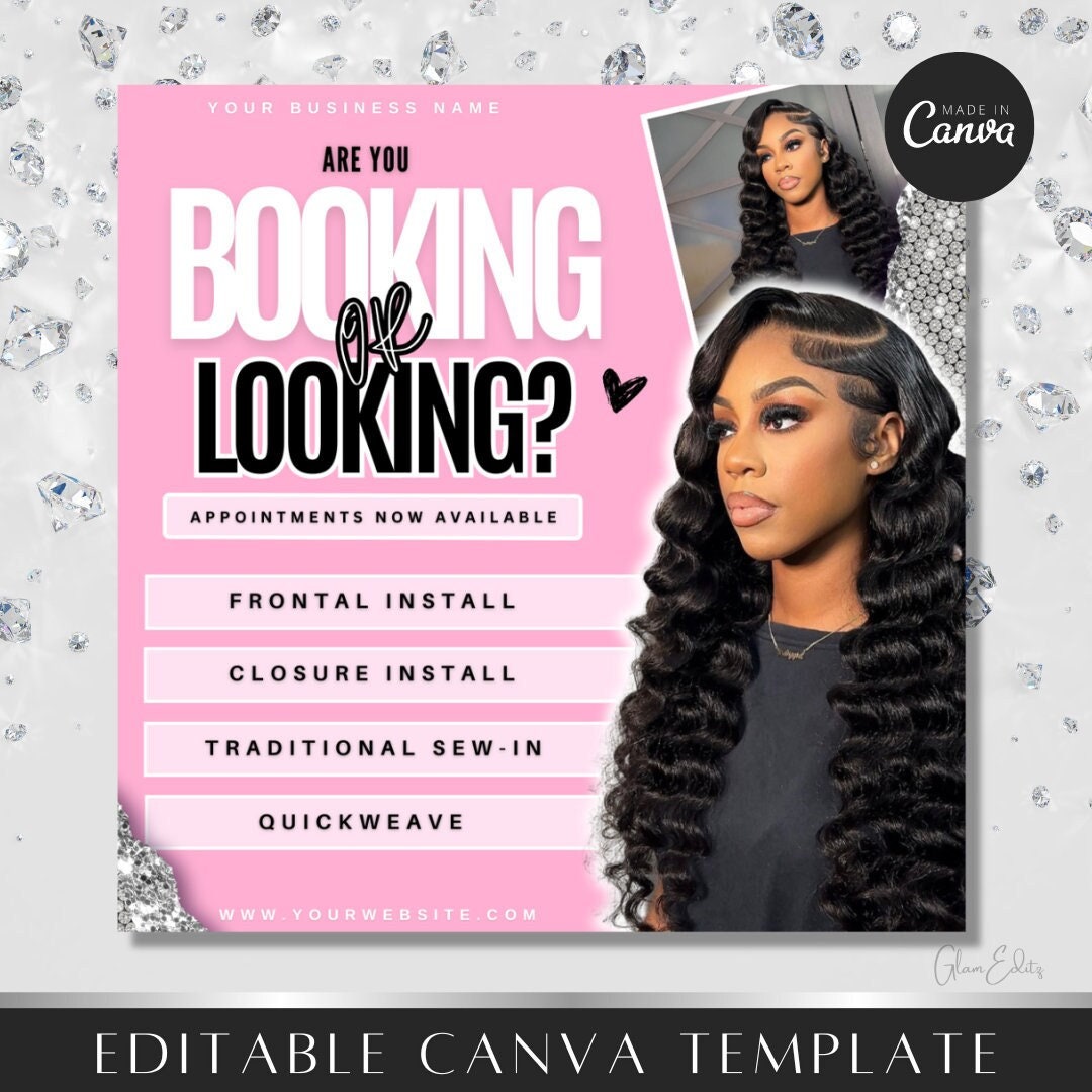 Booking or Looking Flyer, Hair Deals Flyer, Hairstylist Flyer, Monthly ...
