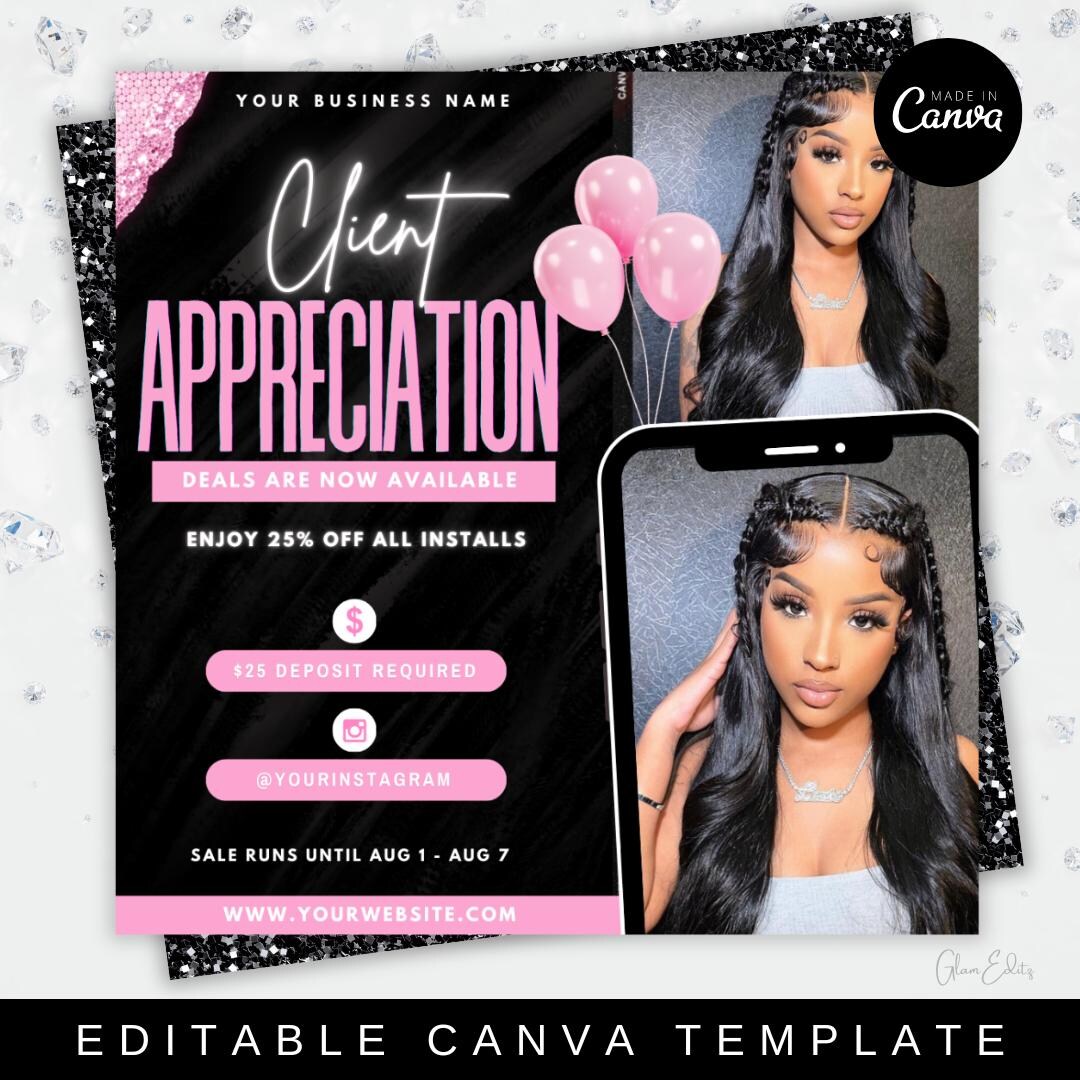 Client Appreciation Flyer, Client Appreciation Sale, DIY Booking Flyer ...