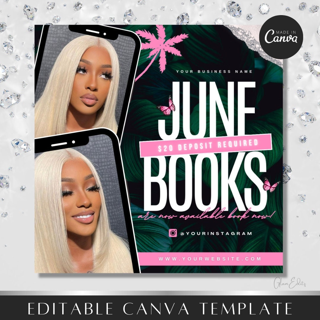 June Booking Flyer, Summer Booking Flyer, June Flyer, Canva Template ...