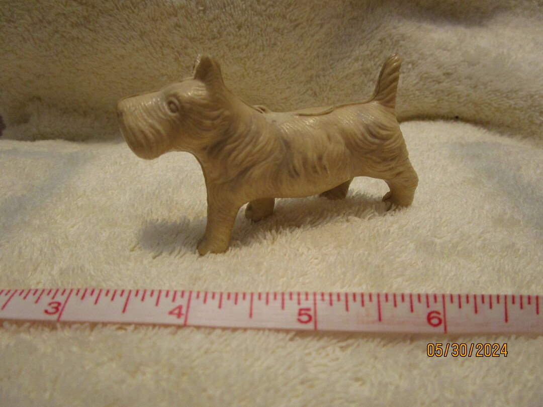 White Scottie Terrier Dog Figurine, Made of Hard Celluloid Plastic in ...