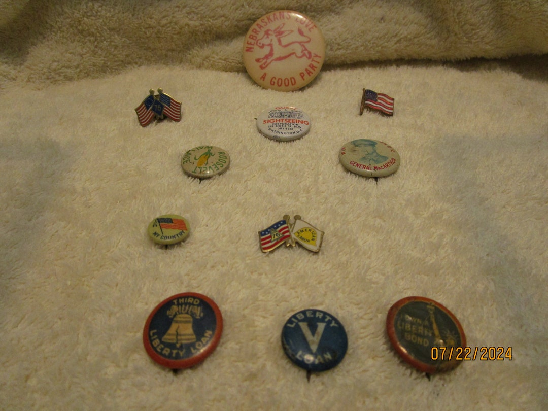 Political, Union, Patriotic Buttons and Flag Pins - Etsy