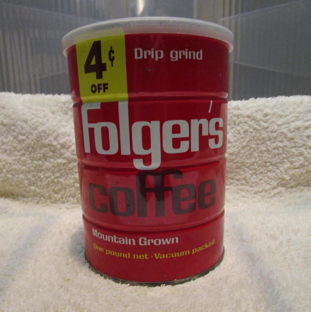 Folgers Coffee One Pound, Drip Grind 4 Cents off Tin - Etsy