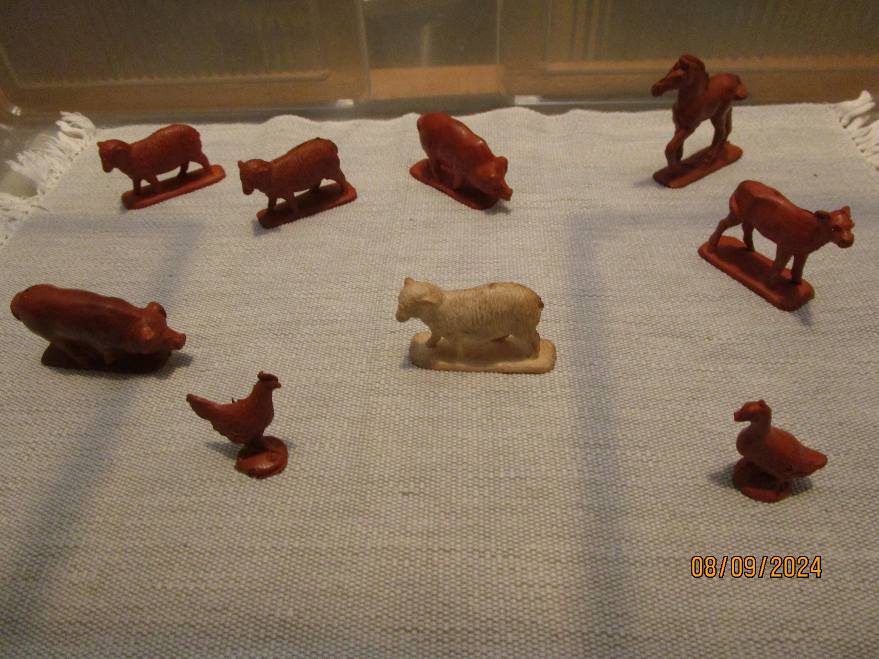 Marx 1950s Brown Vinyl Farm Playset Animals-set of Nine - Etsy