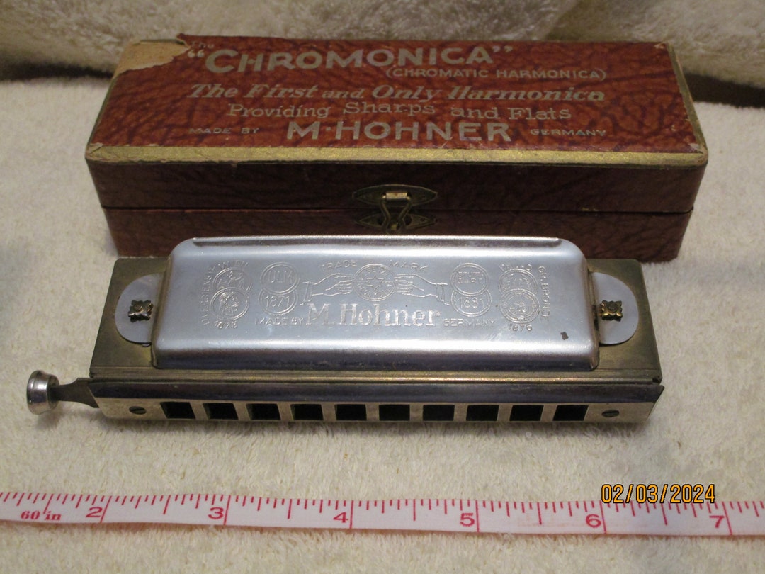 Chromonica 10-hole Harmonica With Brass Reeds in Original Box M. Hohner ...