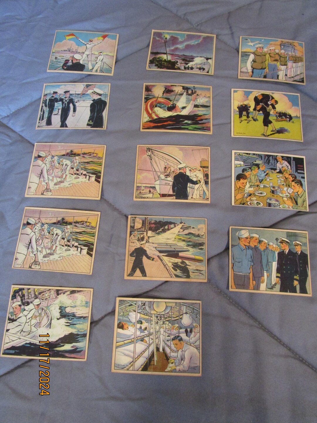 Fourteen Vintage Gum Inc. WWII Bubble Gum Trading Cards, Sailor Set ...