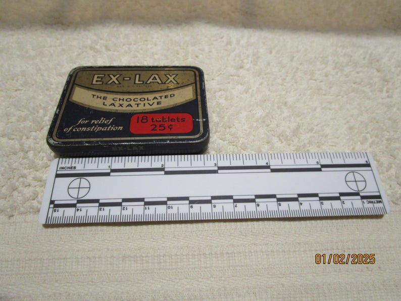 Ex-lax the Chocolated Laxative Metal Tin 18 Tablets 25 Cents - Etsy